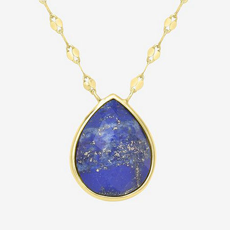 Click here for Sparkle Allure 14K Gold Over Brass 18 Inch Pear Pe... prices