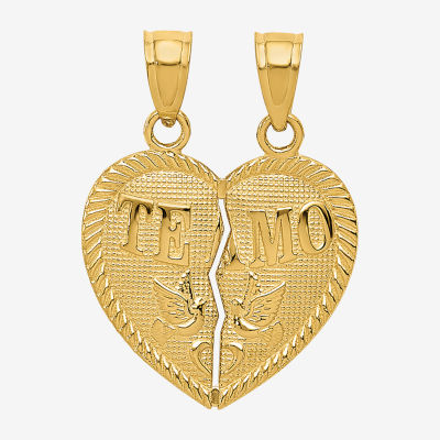 Womens 14K Gold Heart Pendant