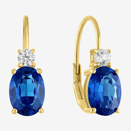 Click here for Gemstone 10K Gold Oval Drop Earrings  One Size  Bl... prices