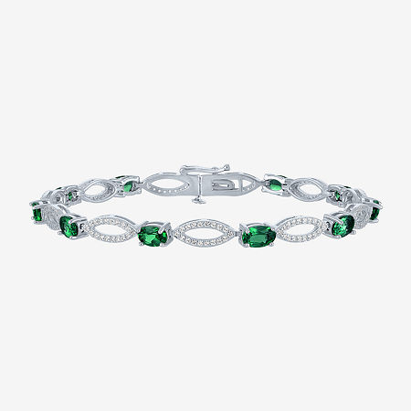 Click here for Gemstone Sterling Silver Oval Tennis Bracelet  One... prices