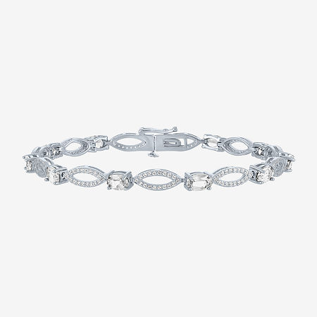 Click here for Gemstone Sterling Silver Oval Tennis Bracelet  One... prices