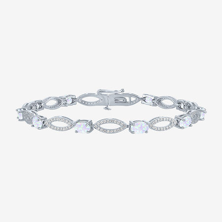 Click here for Gemstone Sterling Silver Oval Tennis Bracelet  One... prices