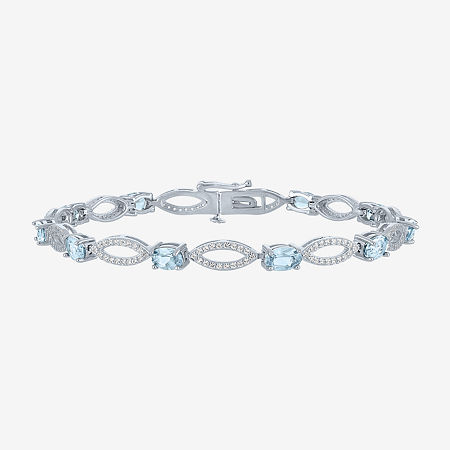 Click here for Gemstone Sterling Silver Oval Tennis Bracelet  One... prices