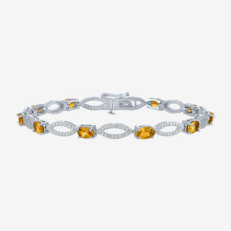 Click here for Gemstone Sterling Silver Oval Tennis Bracelet  One... prices