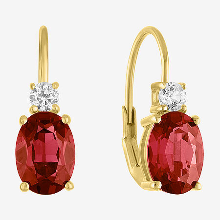 Click here for Gemstone 10K Gold Oval Drop Earrings  One Size  Ga... prices