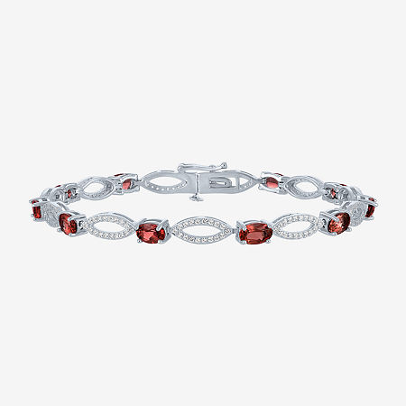Click here for Gemstone Sterling Silver Oval Tennis Bracelet  One... prices