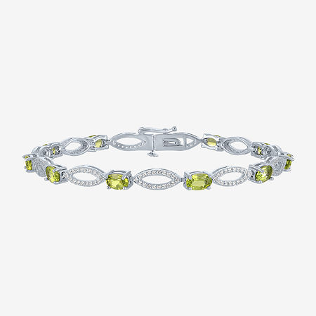 Click here for Gemstone Sterling Silver Oval Tennis Bracelet  One... prices