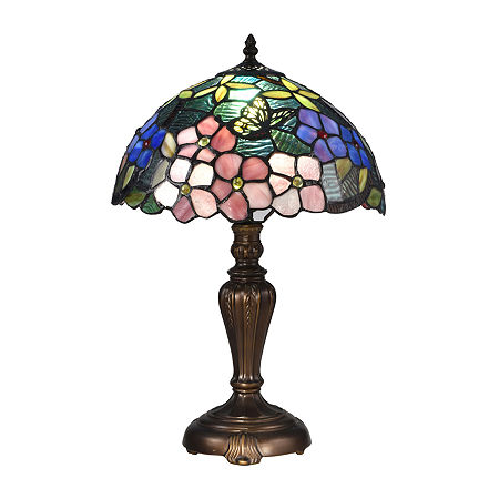 Click here for Dale Tiffany Kannon Peony Glass Table Lamp  One Si... prices
