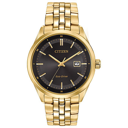 Citizen Mens Eco-Drive Gold-Tone Stainless Steel Bracelet Watch 41mm BM7252-51E - Gold