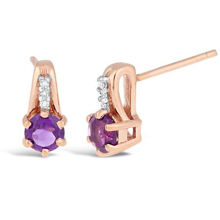Click here for Diamond Accent Genuine Purple Amethyst 10K Gold 9m... prices