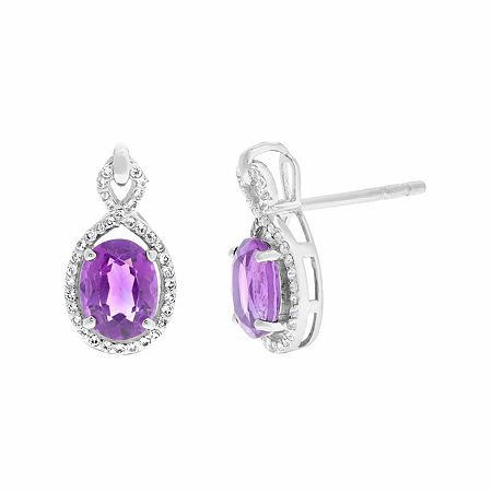 Click here for Genuine Purple Amethyst Sterling Silver 15mm Stud... prices