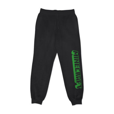 Big Boys Minecraft Cuffed Fleece Jogger Pant, Color: Black - JCPenney