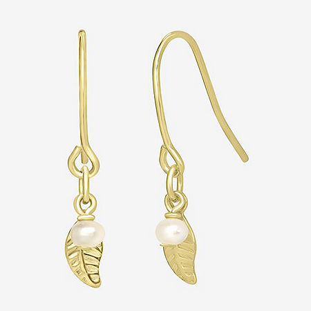 Click here for Silver Treasures 14K Gold Over Silver Leaf Drop Ea... prices