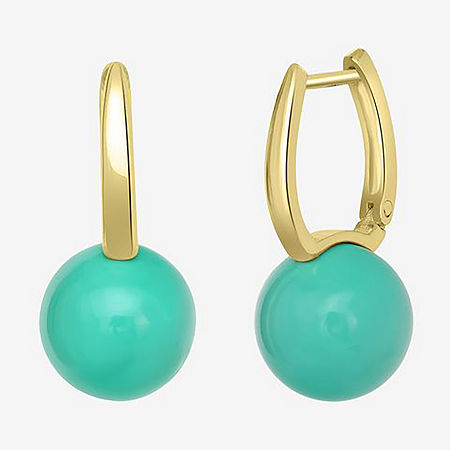 Click here for Silver Treasures Womens Blue Turquoise 14K Gold Ov... prices