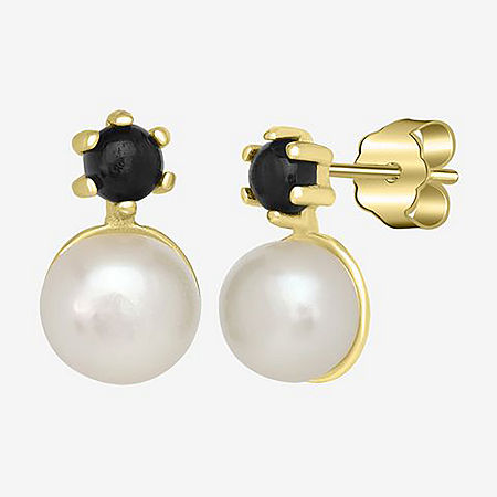 Click here for Silver Treasures White Simulated Pearl 14K Gold Ov... prices