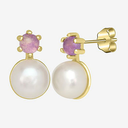 Click here for Silver Treasures White Simulated Pearl 14K Gold Ov... prices