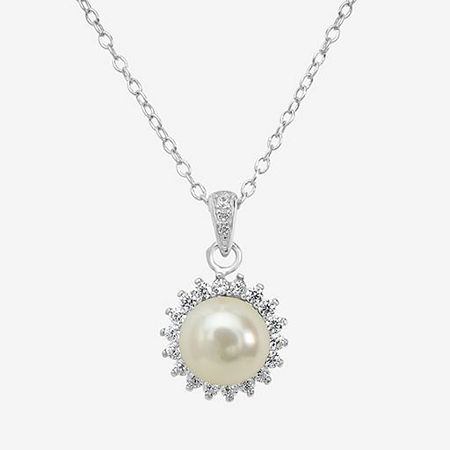 Click here for Silver Treasures Womens White Simulated Pearl Ster... prices