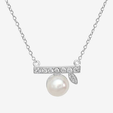 Click here for Silver Treasures Womens White Simulated Pearl Ster... prices