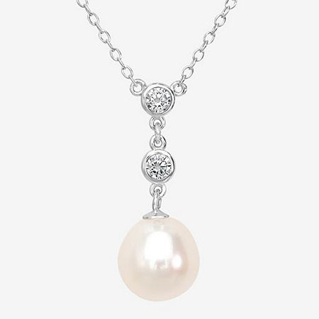 Click here for Silver Treasures Womens White Simulated Pearl Ster... prices