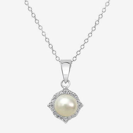 Click here for Silver Treasures Womens White Simulated Pearl Ster... prices