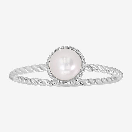 Click here for Silver Treasures Womens White Simulated Pearl Ster... prices