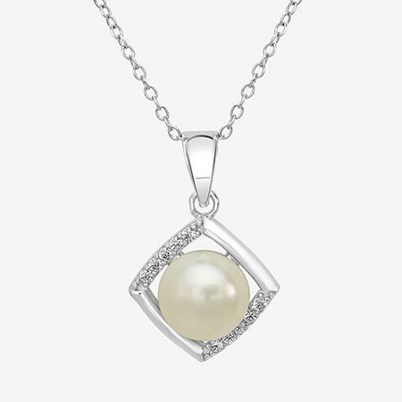 Click here for Silver Treasures Womens White Simulated Pearl Ster... prices
