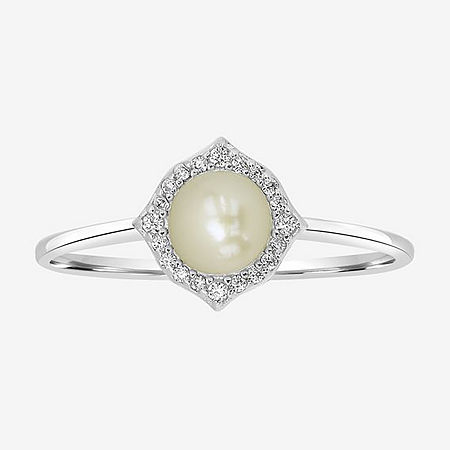 Click here for Silver Treasures Womens White Simulated Pearl Ster... prices
