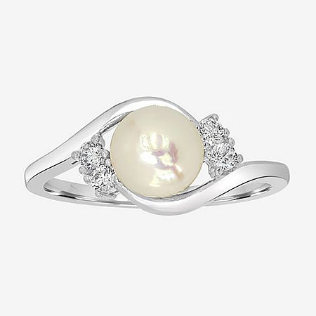Click here for Silver Treasures Womens White Simulated Pearl Ster... prices