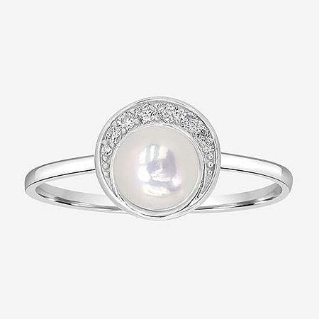 Click here for Silver Treasures Womens White Simulated Pearl Ster... prices
