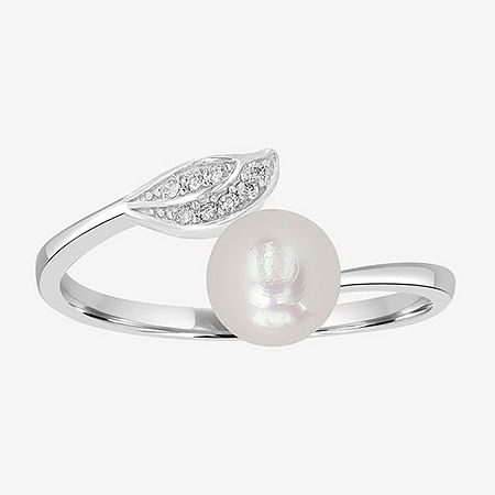 Click here for Silver Treasures Womens White Simulated Pearl Ster... prices
