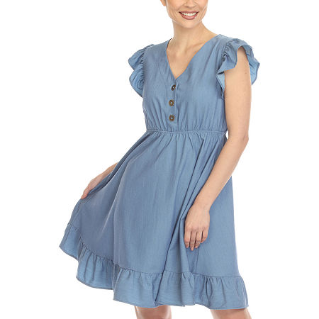 Click here for White Mark Womens Short Sleeve Empire Waist Dress... prices