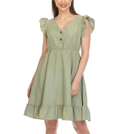 Click here for White Mark Womens Short Sleeve Empire Waist Dress... prices