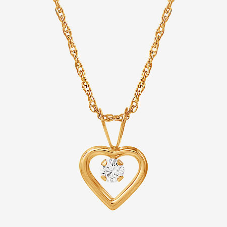 Click here for Girls 14K Gold & Cubic Zirconia Heart Pendant Neck... prices