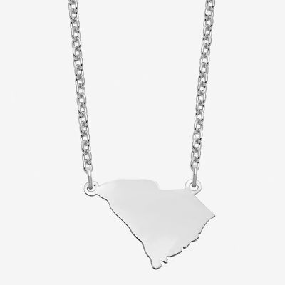 Personalized Sterling Silver South Carolina Pendant Necklace, Color ...