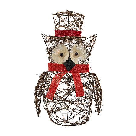 Click here for 21 Lighted Glitter Rattan Owl Christmas Outdoor De... prices