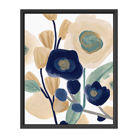 Click here for Lumaprints Blue Poppy Cascade Framed Canvas Art  O... prices