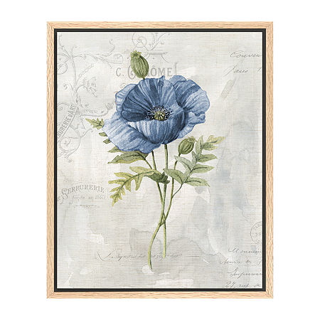 Click here for Lumaprints Blue Linen Peony Framed Canvas Art  One... prices