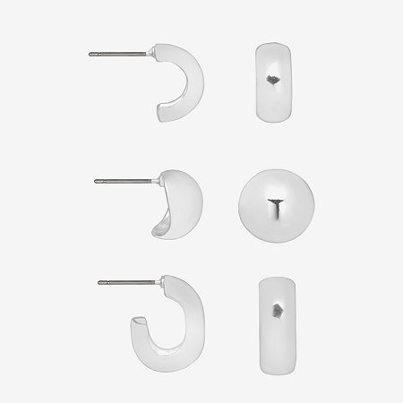 Click here for Bijoux Bar Delicates Silver Tone Womens 16mm Hoop... prices