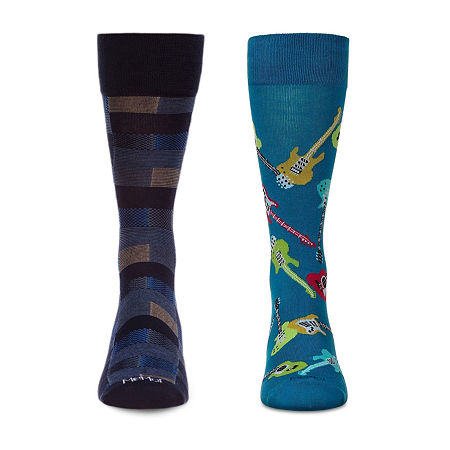 Click here for MeMoi Mens 2 Pair Crew Socks  10-13  Blue prices