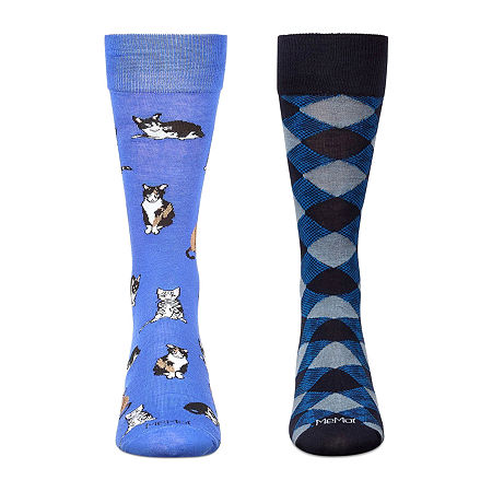 Click here for MeMoi Mens 2 Pair Crew Socks  10-13  Blue prices