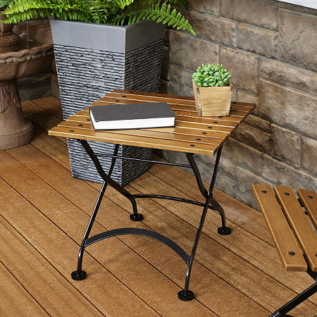 Click here for European Wood Folding Square Patio Side Table  One... prices