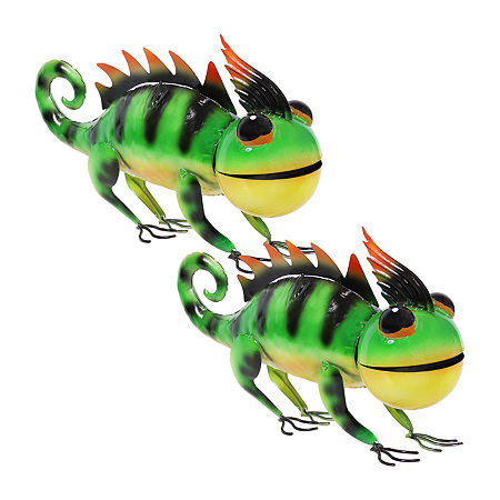 Click here for Net Health Shops Chameleon Outdoor Statue 2-pc. Me... prices