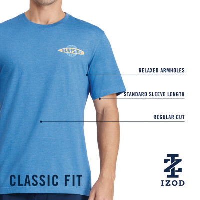 IZOD Saltwater Mens Crew Neck Short Sleeve Classic Fit Graphic T-Shirt ...