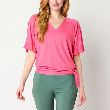 Click here for Liz Claiborne Womens Tall V Neck Short Sleeve Wrap... prices