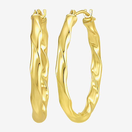 Click here for Womens 10K Gold 25mm Round Hoop Earrings  One Size... prices