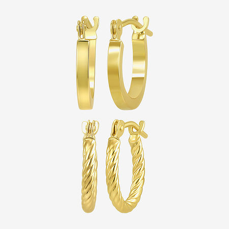 Click here for Womens 14K Gold 2 Pair Earring Set  One Size  Yell... prices