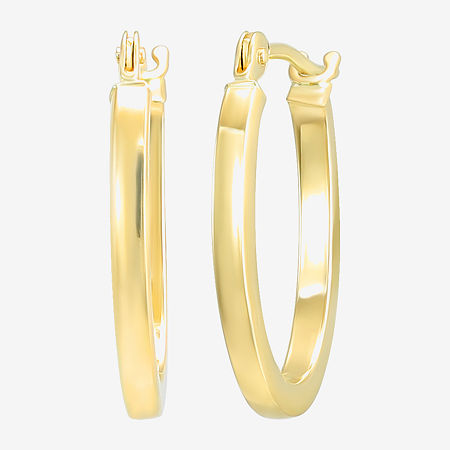 Click here for Womens 14K Gold Oval Hoop Earrings  One Size  Yell... prices