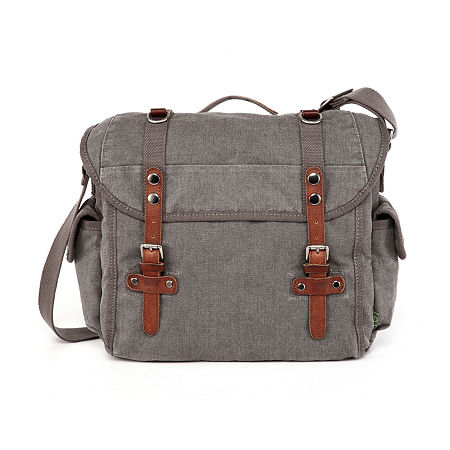 Click here for Tsd Brand Silver Road Canvas Messenger Bag - Gray prices