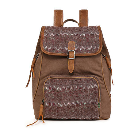 Click here for Tsd Brand Oak Hill Canvas Backpack - Brown prices
