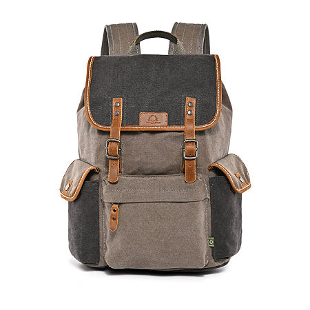 Click here for Tsd Brand Mountain Wood Canvas Backpack - Gray prices